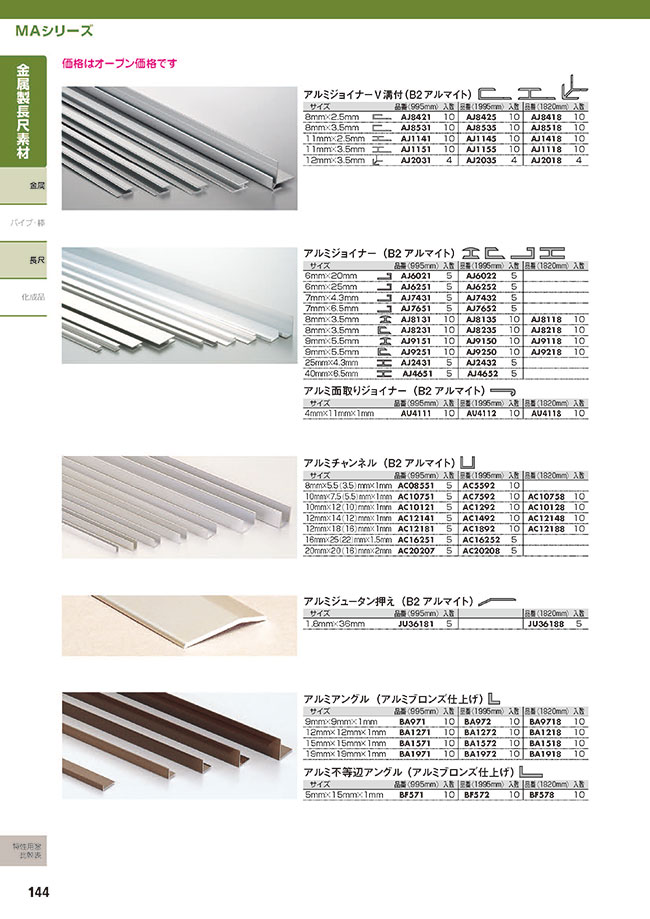 Aluminum Unequal Angle (Aluminum Bronze Finish), MA Series | HIKARI ...